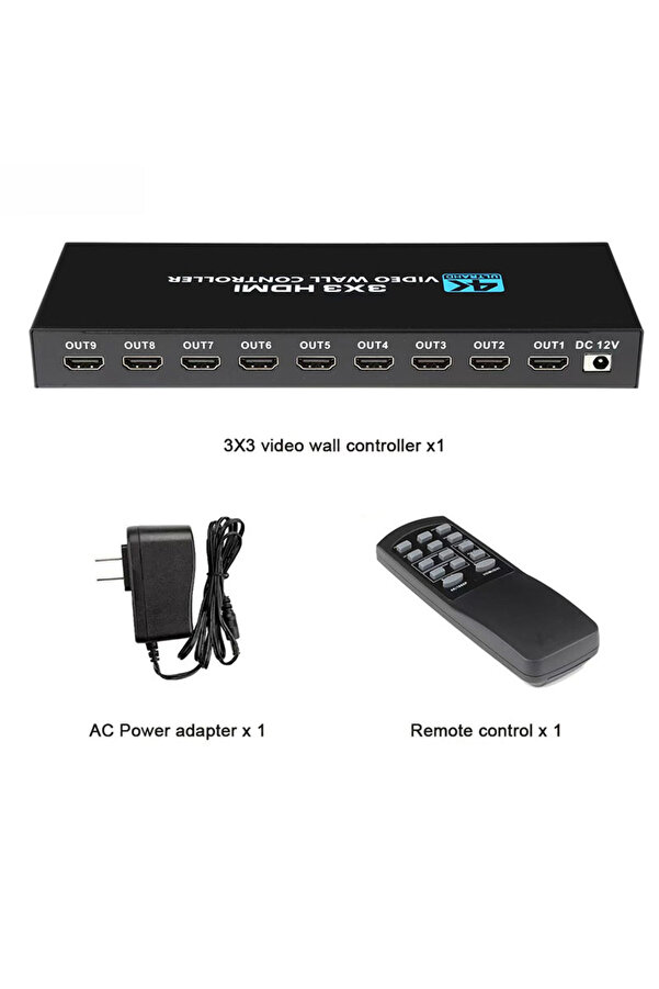 Choice 3x3 9 screen 2x2 4 screen 4K HDMI DVI TV Video wall Controller ...