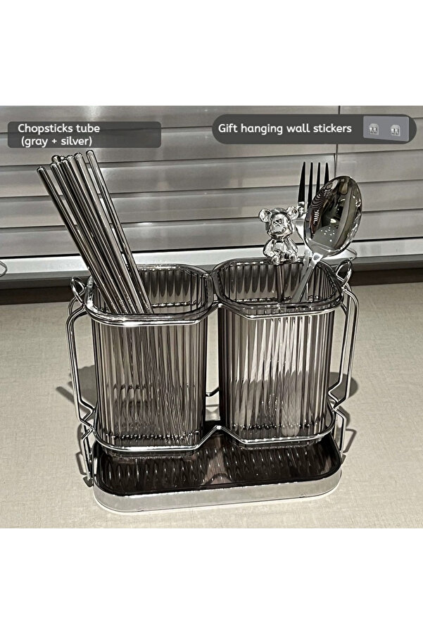 Choice Wall Mounted Kitchen Cutlery Organizer Light Luxury Chopstick ...