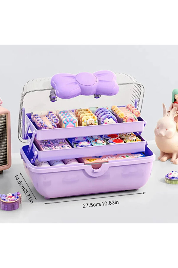 Choice 3-layer Handheld Tissue Storage Box Makeup Separator Children ...