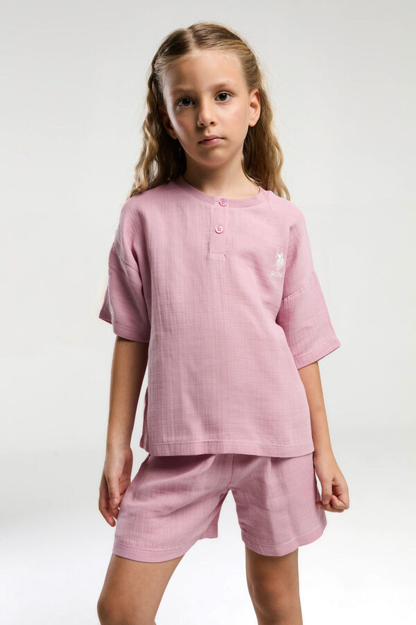 U.S. Polo Assn. U.S. Polo Assn. Girls' Pink Shorts Set- Trendyol