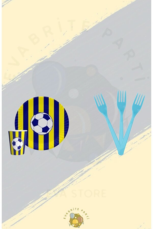 Evabrite Yellow Navy Blue Themed Set for 8 People Minia - Birthday ...