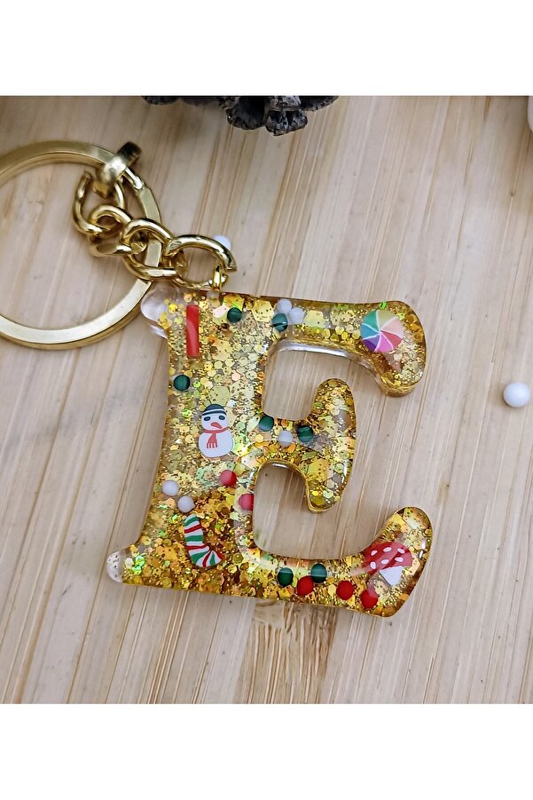 KOZMOS New Year Theme Boxed Letter E Keychain Christmas Gift - Trendyol