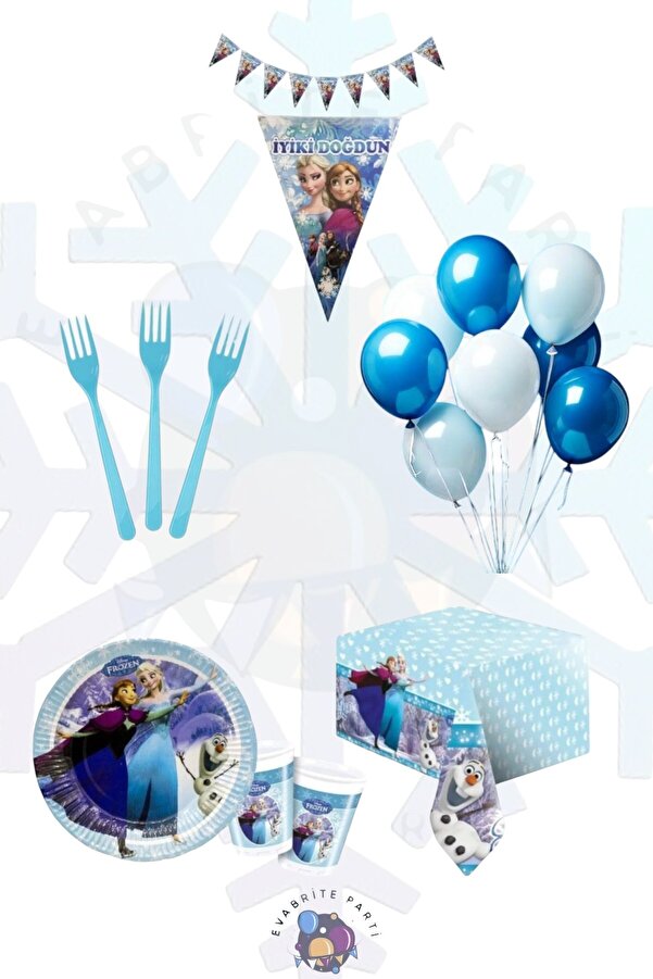 Evabrite Frozen Elsa Themed 8-Person Set Maxib - Birthday Party Set ...