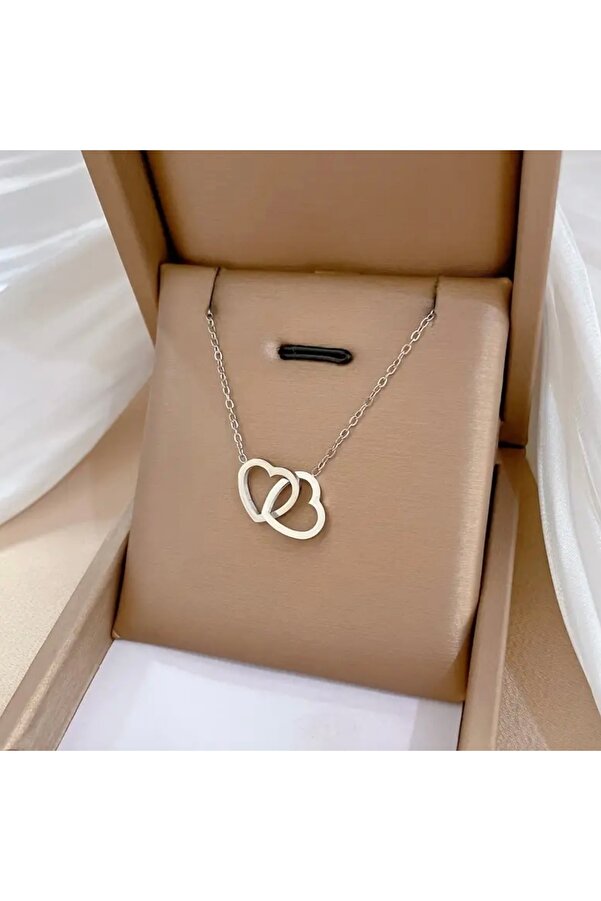 Home Stainless Steel Nested Heart Necklace - Elegant Design Reflecting ...