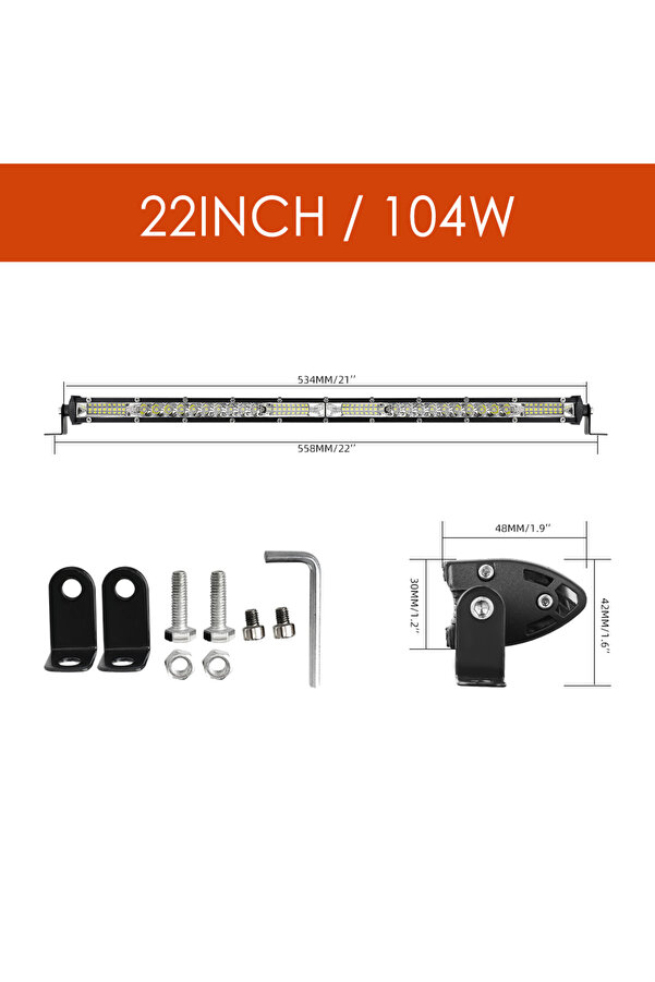 Choice UNI-SHINE 12 22 32 42 52 inch 12V 24V Led Light Bar Offroad Slim ...