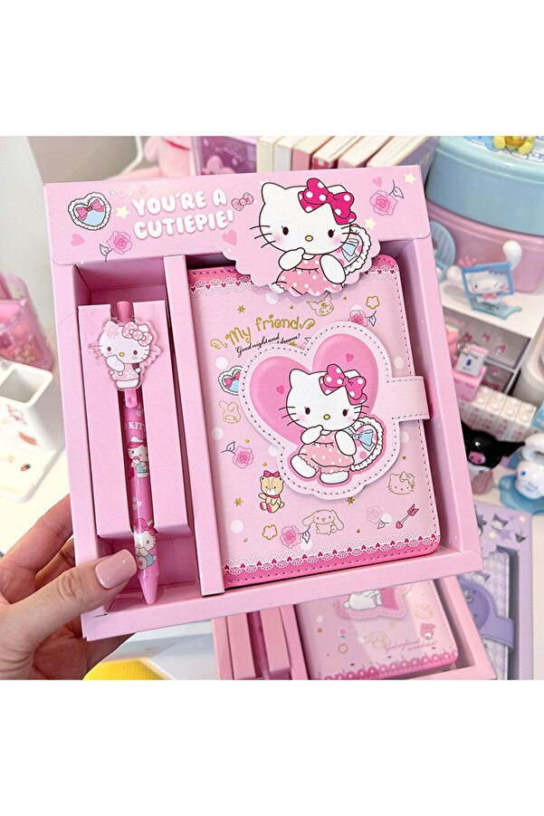 Choice Sanrio Notebook Gel Pen Hello Kitty Cinnamoroll Kuromi Notepad Portable Notebook ...