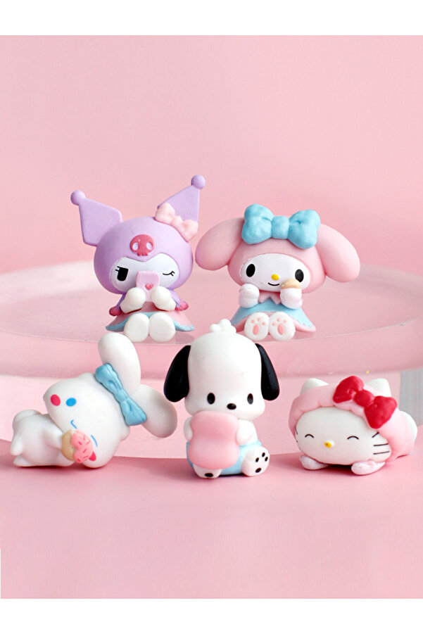 Choice 5pcs Set Sanrio Cinnamoroll Anime Figure Pochacco Kuromi Pom Pom ...