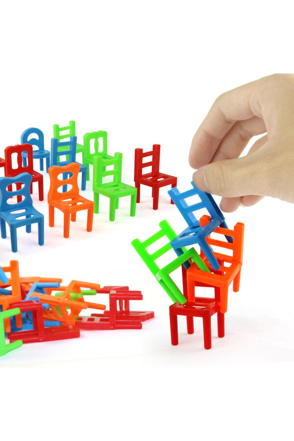 Choice 18Pcs/Set Mini Balance Chairs Game Stacking Blocks Assembly ...