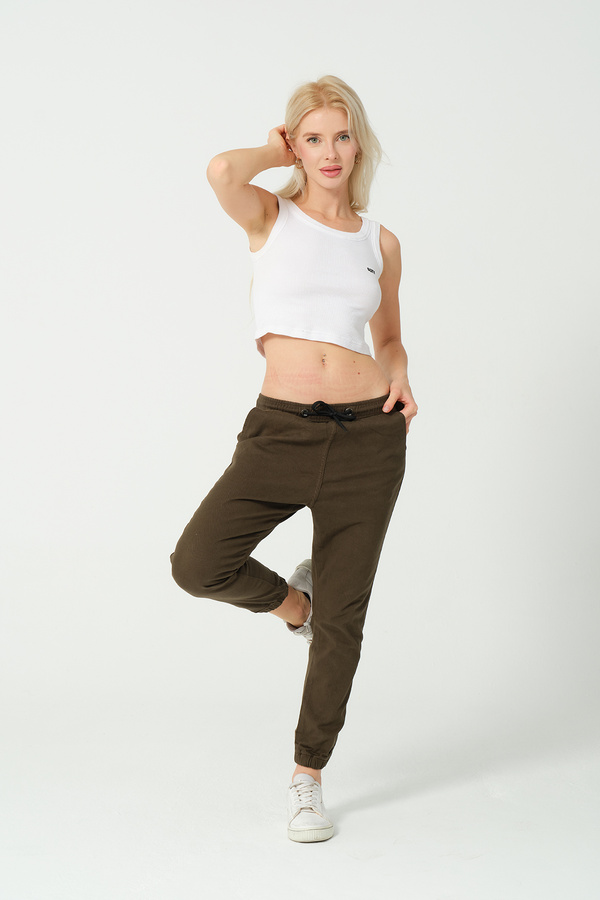 Serseri Jeans Women's Coffee Color Washed Gabardine Cargo Pants - Trendyol