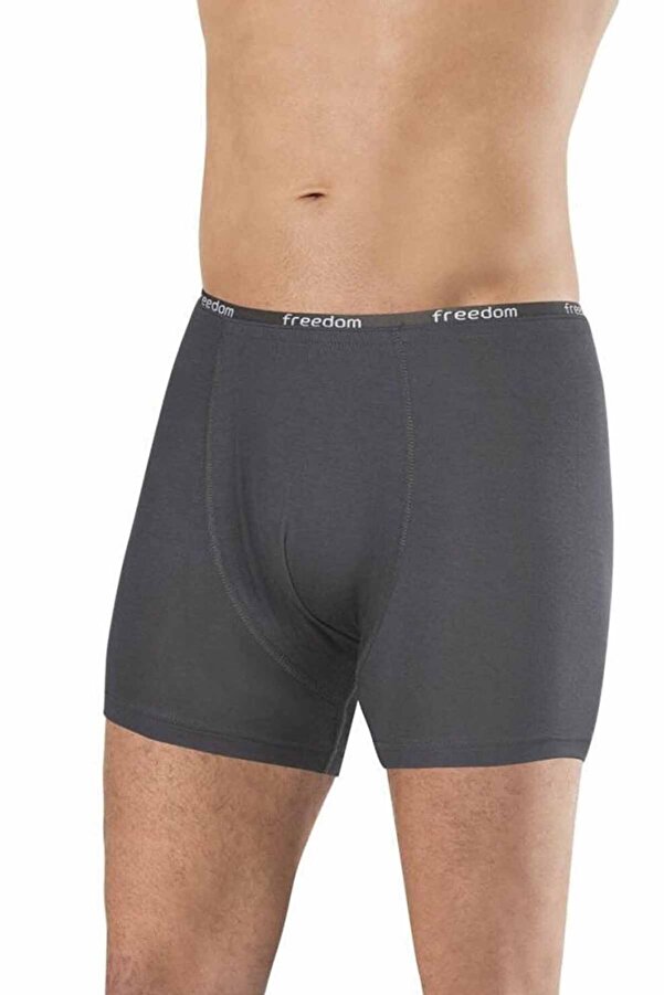 Skygo Bamboo Solid Color Men's Boxers Smoke - 1275A - Trendyol