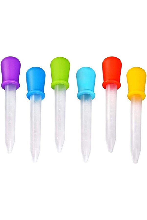 Arabest 6 Colors Liquid Droppers Clear and Plastic Pipettes Eye Dropper ...