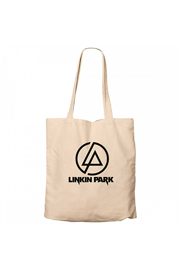 Z zepplin Linkin Park Logo Cream Canvas Tote Bag - Trendyol