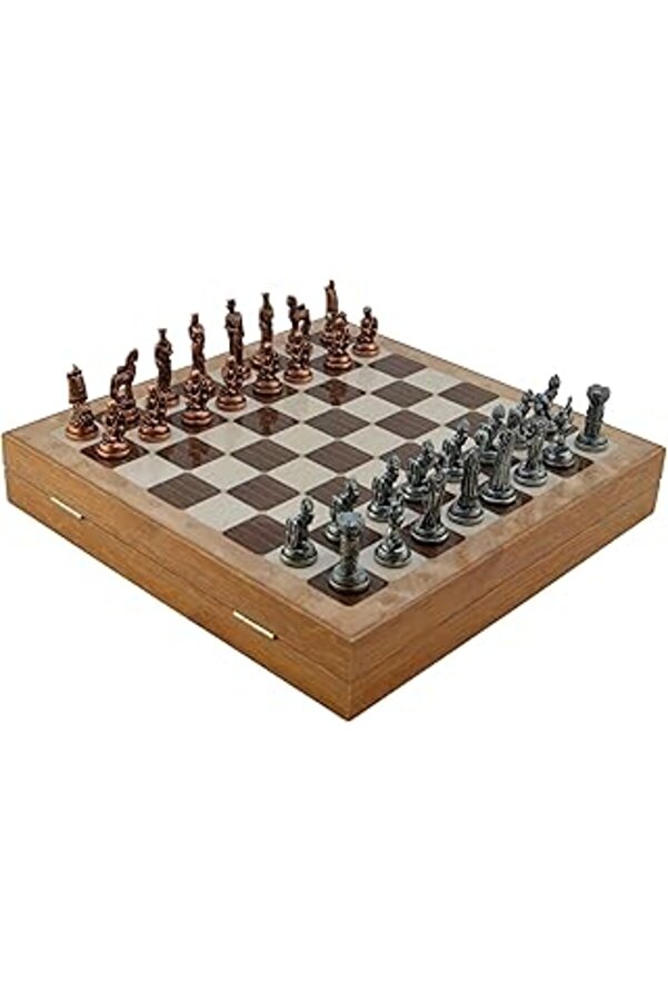 nazeninstoğu Gifthome Medium Metal Trojan-Sparta Chess Set - Ancient ...