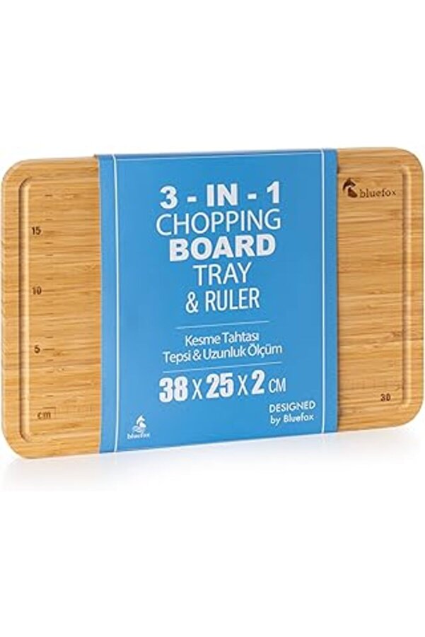 nazeninstoğu Bluefox 3-in-1 Bamboo Cutting Board with Chopping, Cutting ...