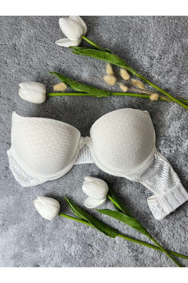 MİSTİRİK Blera Model Double Push-Up and Underwire White Bra - Trendyol