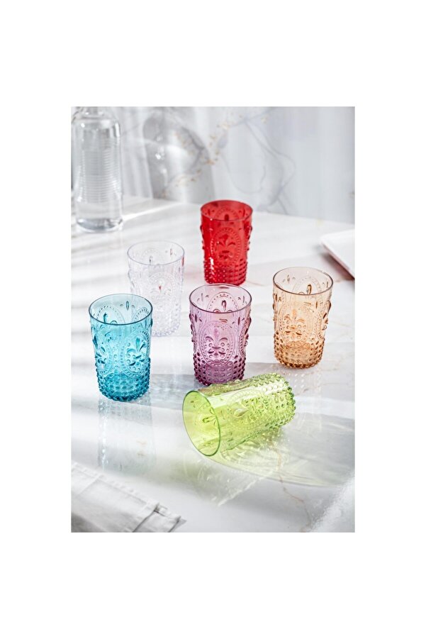 hunner Acrylic Colored 6-Piece Short Cup & Water Soft Drink Coffee Side ...
