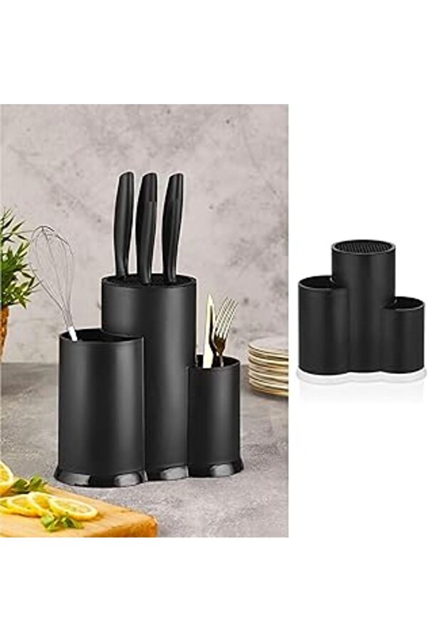Epatim Black Rotanev Countertop Organizer - Top Knife Holder and Ladle ...