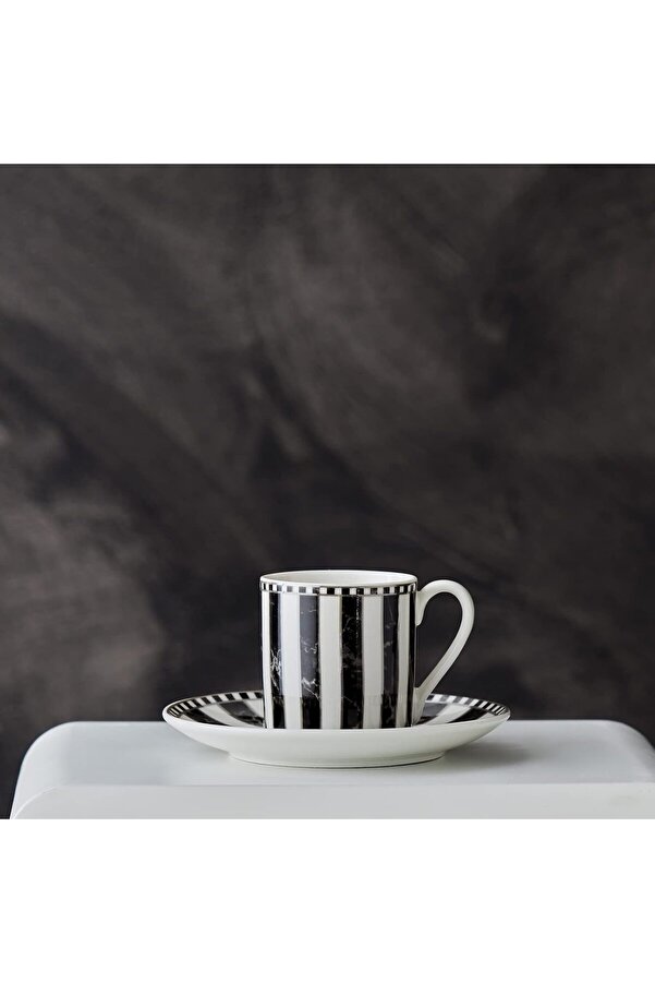 STOREMAX Checkered Striped Coffee Cup Set 90 ml - Trendyol