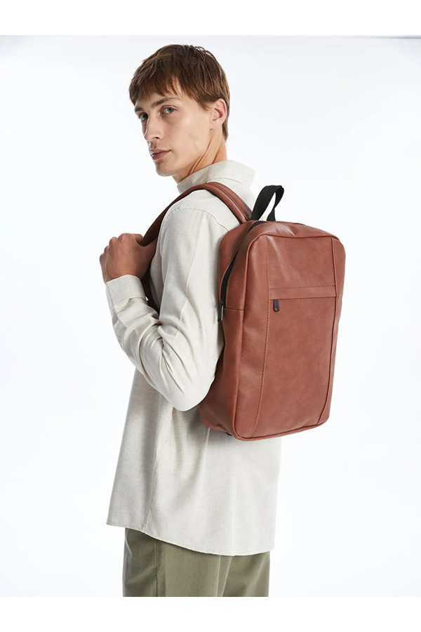 LC Waikiki Lcw Brown Leather Look Men's Backpack - Trendyol
