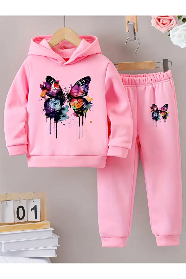 LUNAVISTA Butterfly Printed Unisex Oversize Tracksuit Set - Trendyol