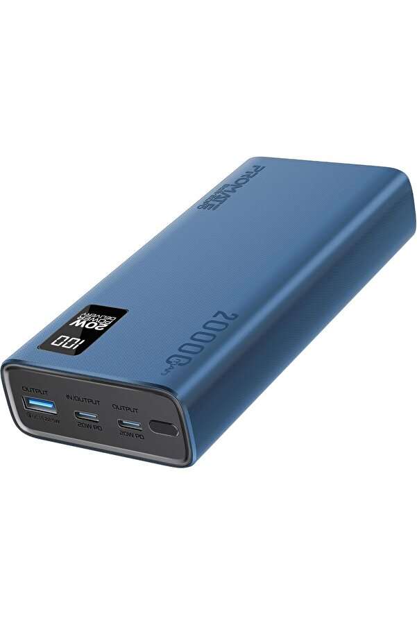 Promate Power Bank 20000mAh Ultra-Slim with 20W USB-C Input/Output Port ...