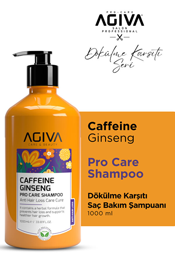 Agiva Caffeine Ginseng Pro Care Anti-Hair Loss Shampoo 1000 ml - Trendyol