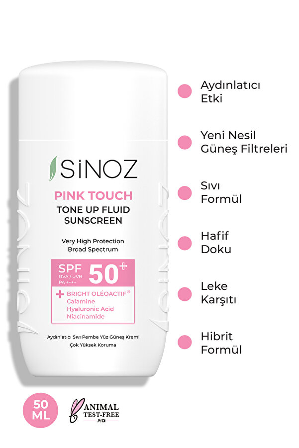 Sinoz SPF50 Pink Touch - Face Sunscreen, Brightening Liquid, New ...