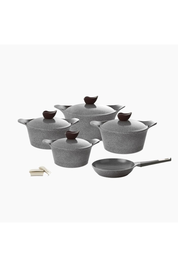 NEOFLAM Aeni,Cooking set 11pcs,pot18,20,24,28cm,frypan 24,die cast ...