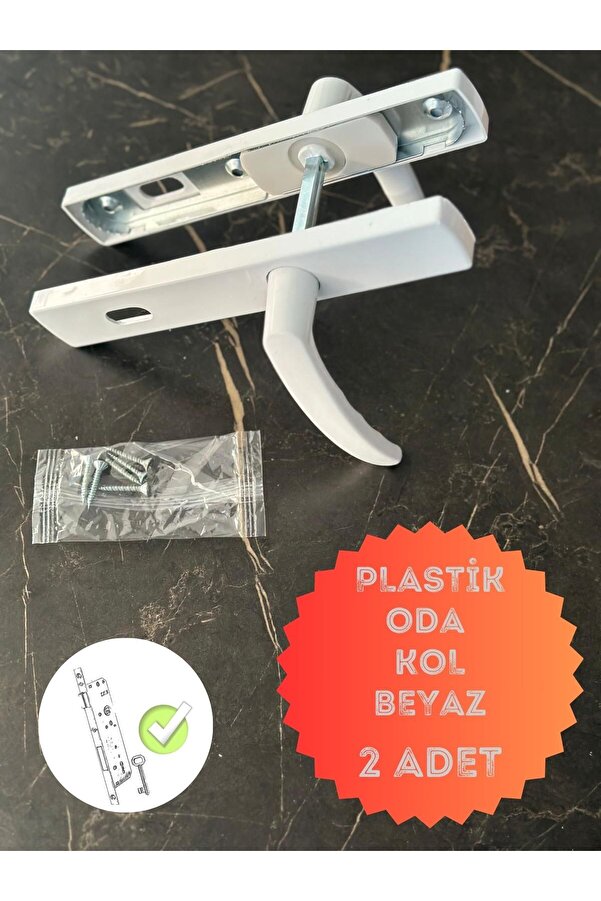EVA PLAST PVC Pimapen Бяла пластмасова дръжка за врата - 2 броя- Trendyol