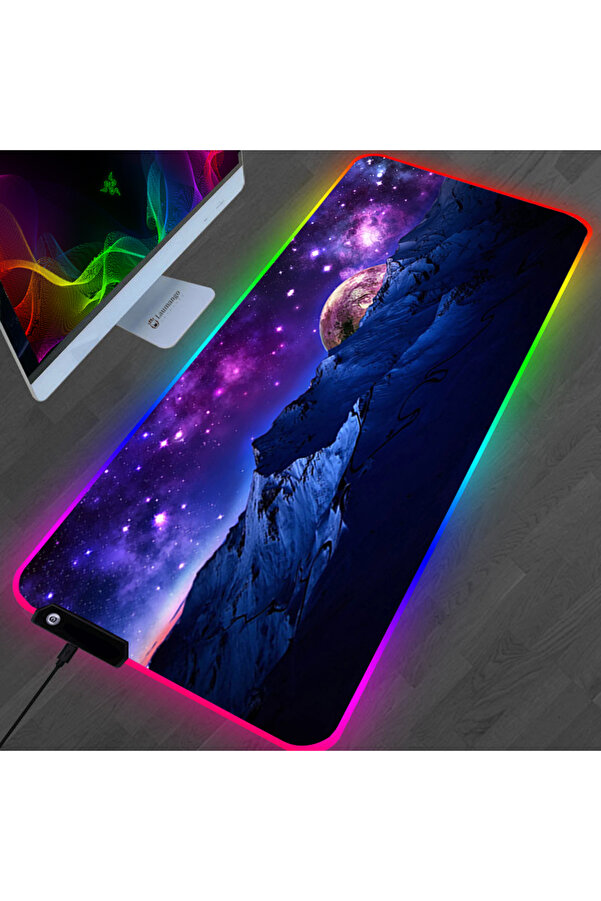 Laumango RGB300x800x3mm 2614 RGB Galaxy Milky Way Mouse Pad Kawaii ...