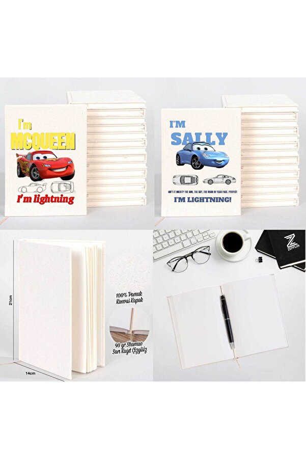 Z zepplin Lightning Mcqueen and Sally Dear Couple Canvas Notebook ...