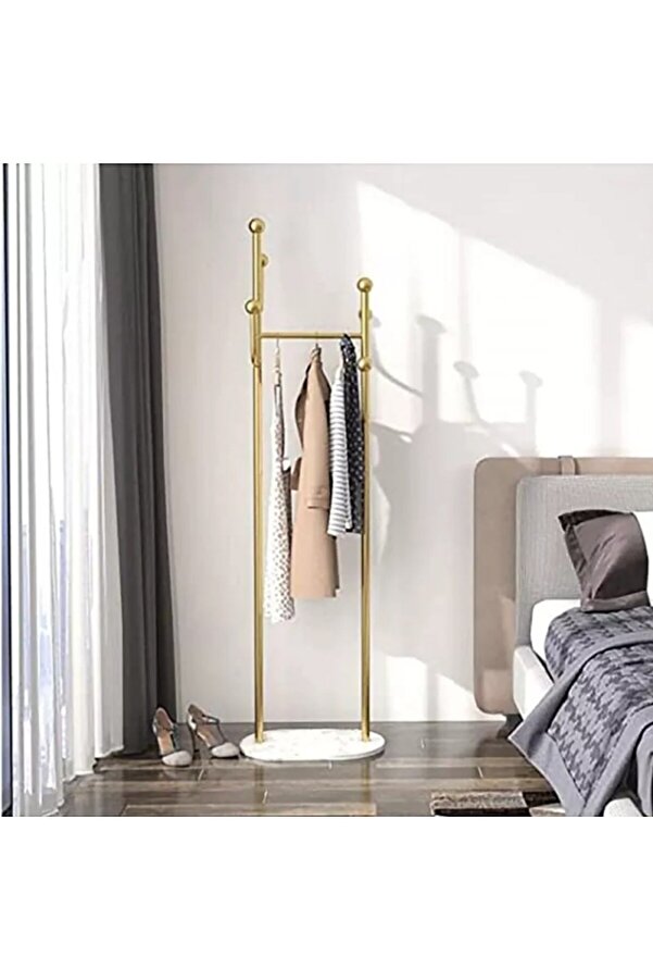 1st Modern Clothes Rack with Oval Base - Gold - Trendyol
