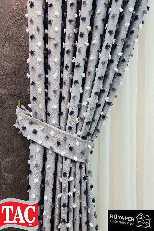 Taç Pastel Tufted Background Curtain Modern and Joyful Design - Trendyol