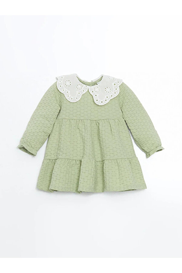 LC Waikiki Lcw Baby Green Bebe Collar Embroidered Baby Girl Dress ...