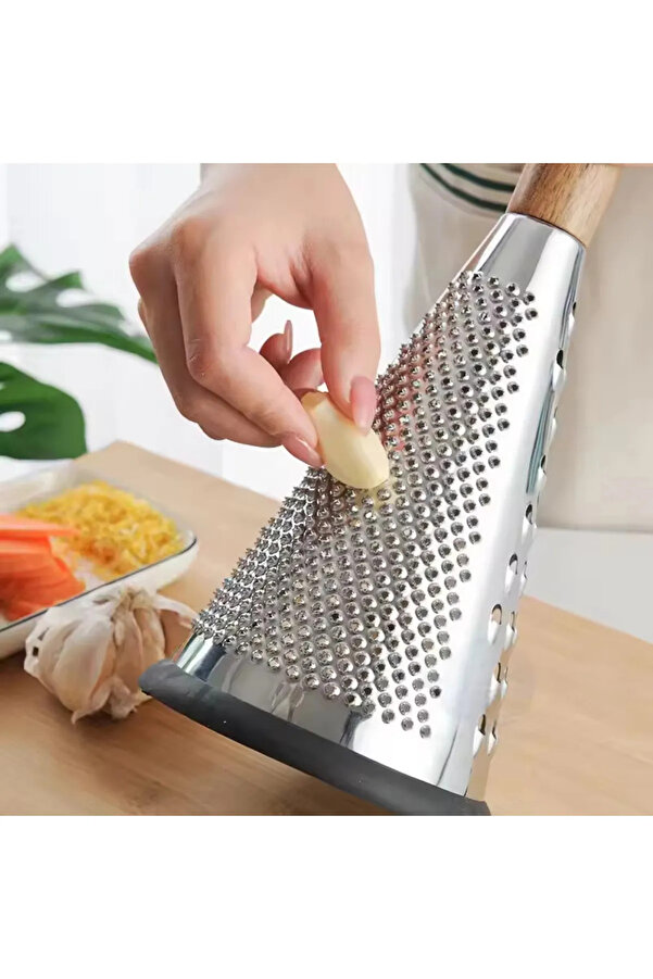 NEZADE STORE Long Bamboo Handle Steel Grater -Rnd01 - Trendyol