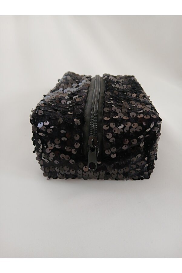 Hophera Black Sequin Sequined Makeup Bag -Xs- - Trendyol