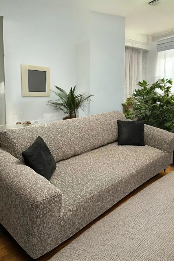 MADAME BELLA 3 Seater Jacquard Stretch Stretch Sofa Cover - Bar Pattern ...