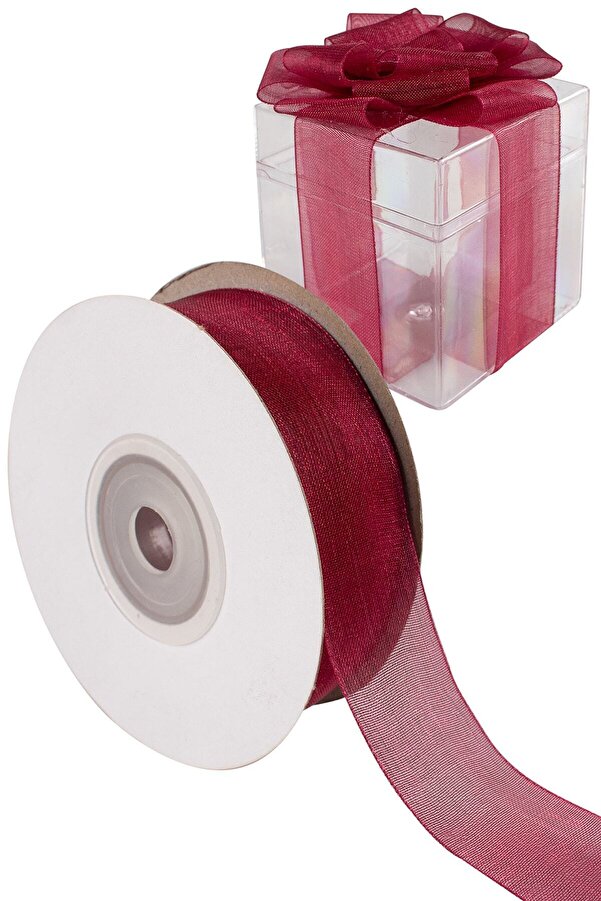Hobigram Burgundy Organza 2cm 23 Meters Ribbon, Bundle Dowry and ...