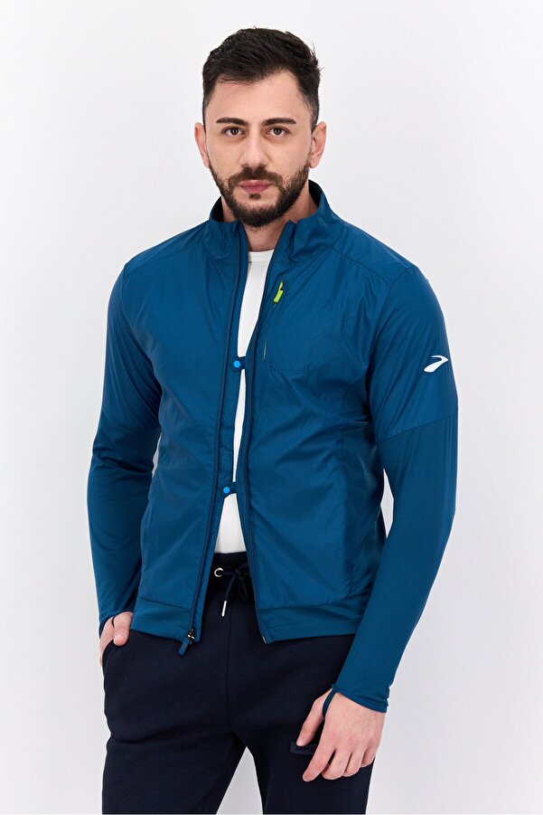Brooks Men Sportswear Fit Long Sleeve Training Jacket, Teal Green ...