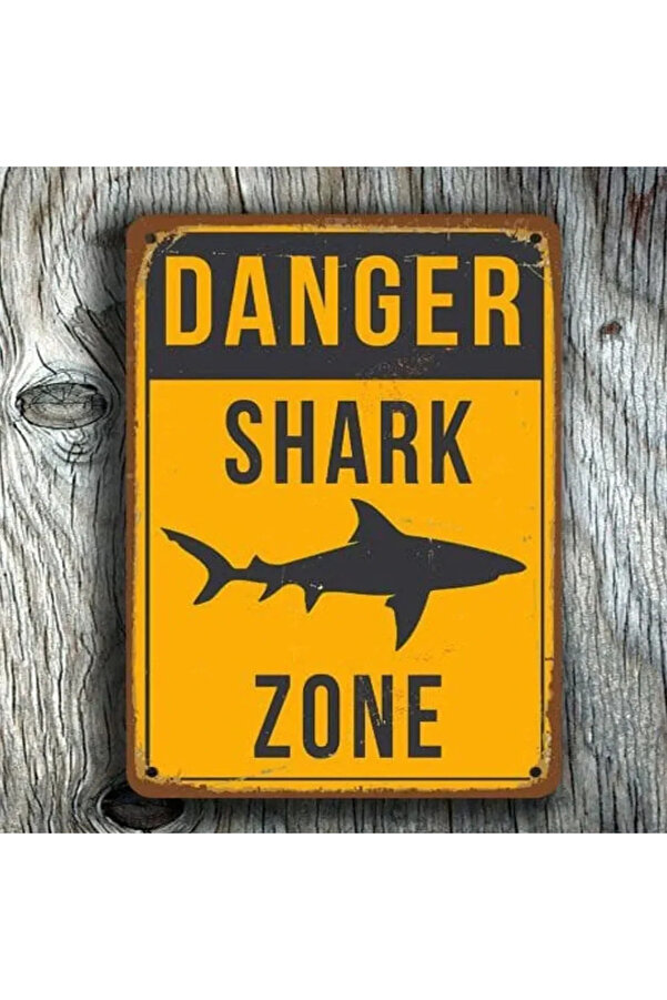 Choice Retro Shark Warning Metal Sign Painted Plaque Perfect for ...
