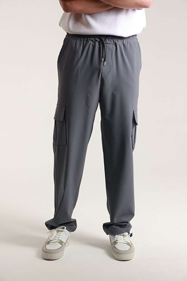 TKT Men's Baggy Style Parachute Fabric Pants with Commando Pockets and ...