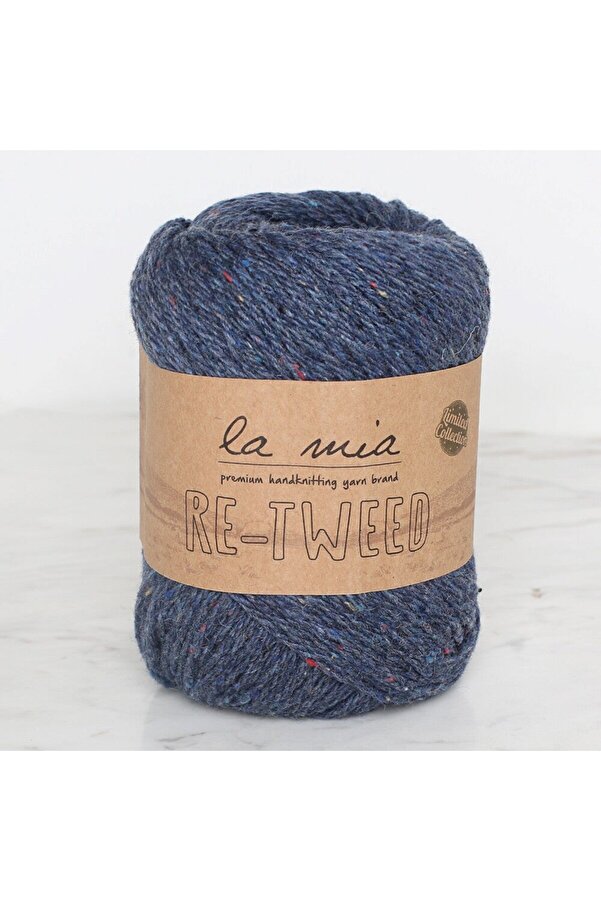 shop La Mia Re-Tweed Navy Blue Melange Knitted Hand Lanyard - L108 ...