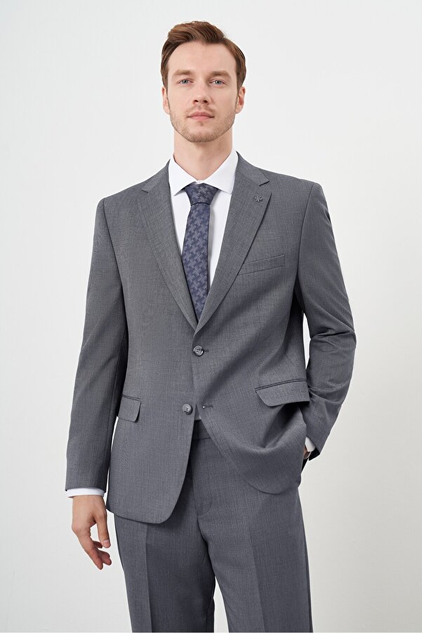 Morven Men's Gray Basic Plain Dynamic Fit 6 Drop Suit- Trendyol