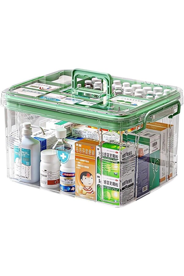 Buy and Bill Family Medicine Storage Box Clear Plastic Storage Box with ...