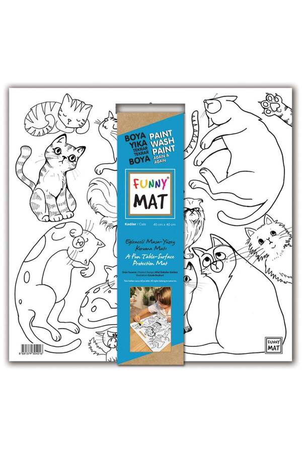Funny Mat Coloring Sheet Cats Pattern Reusable Coloring Sheets For ...