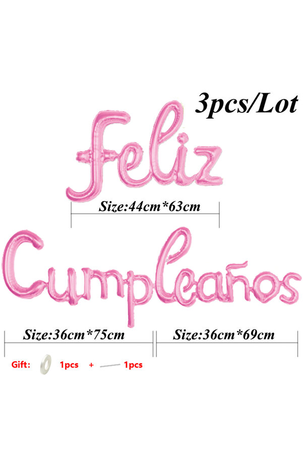 Choice As Show Pink Spanish Happy Birthday Letters Balloons Lowercase ...