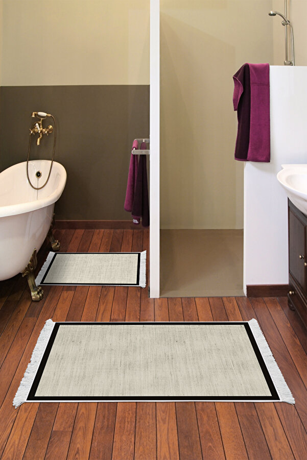 Alanur Home Bază anti-alunecare Djt - Set de toaletă Trend Fringe Woven ...