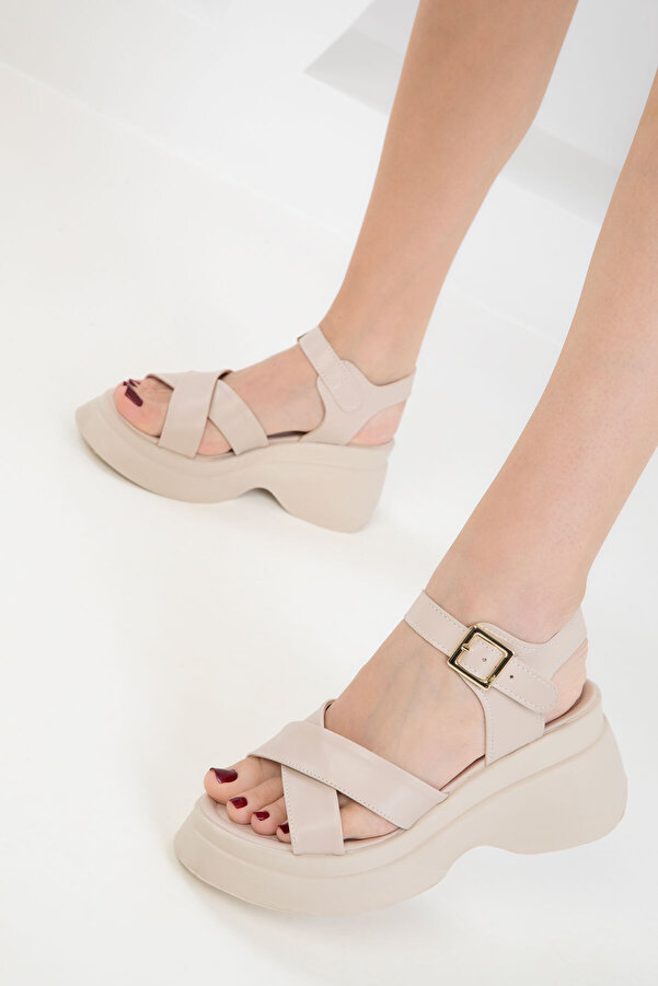 SOHO Sandale de damă bej 20380- Trendyol