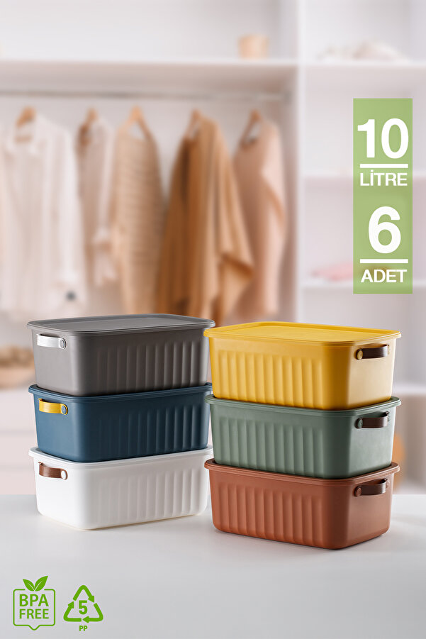 The Anabel 6 Pieces 10 Lt Multi-Purpose Organizer Box with Lid ...