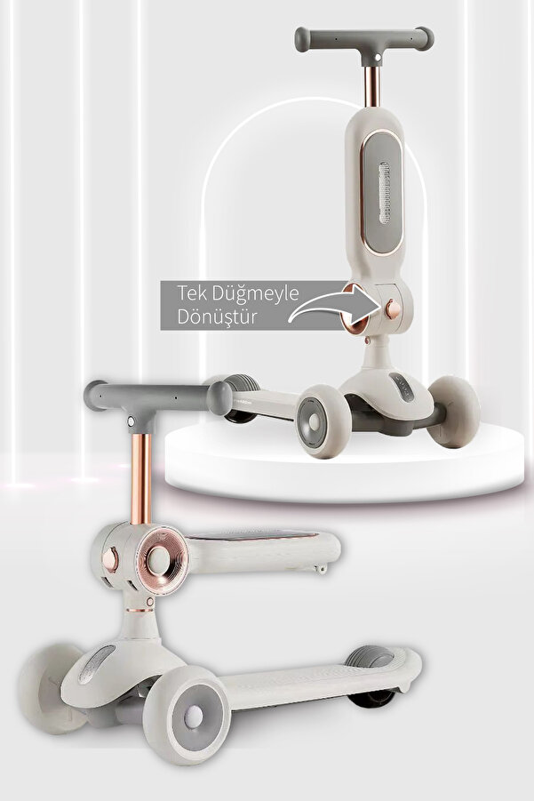 can oyuncak Height Adjustable Led Light 3 Wheel Kids Scooter - White ...